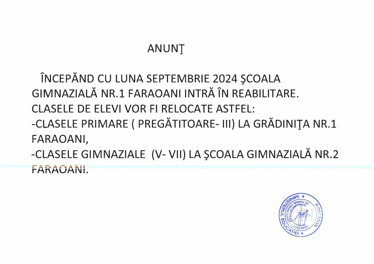 Acasă - Școala Gimnazială Nr.1 Faraoani